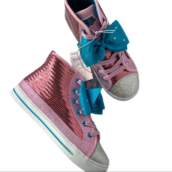 Nickelodeon | Shoes | Jojo Siwa High Top Sequin Bow Sneakers Pink ...